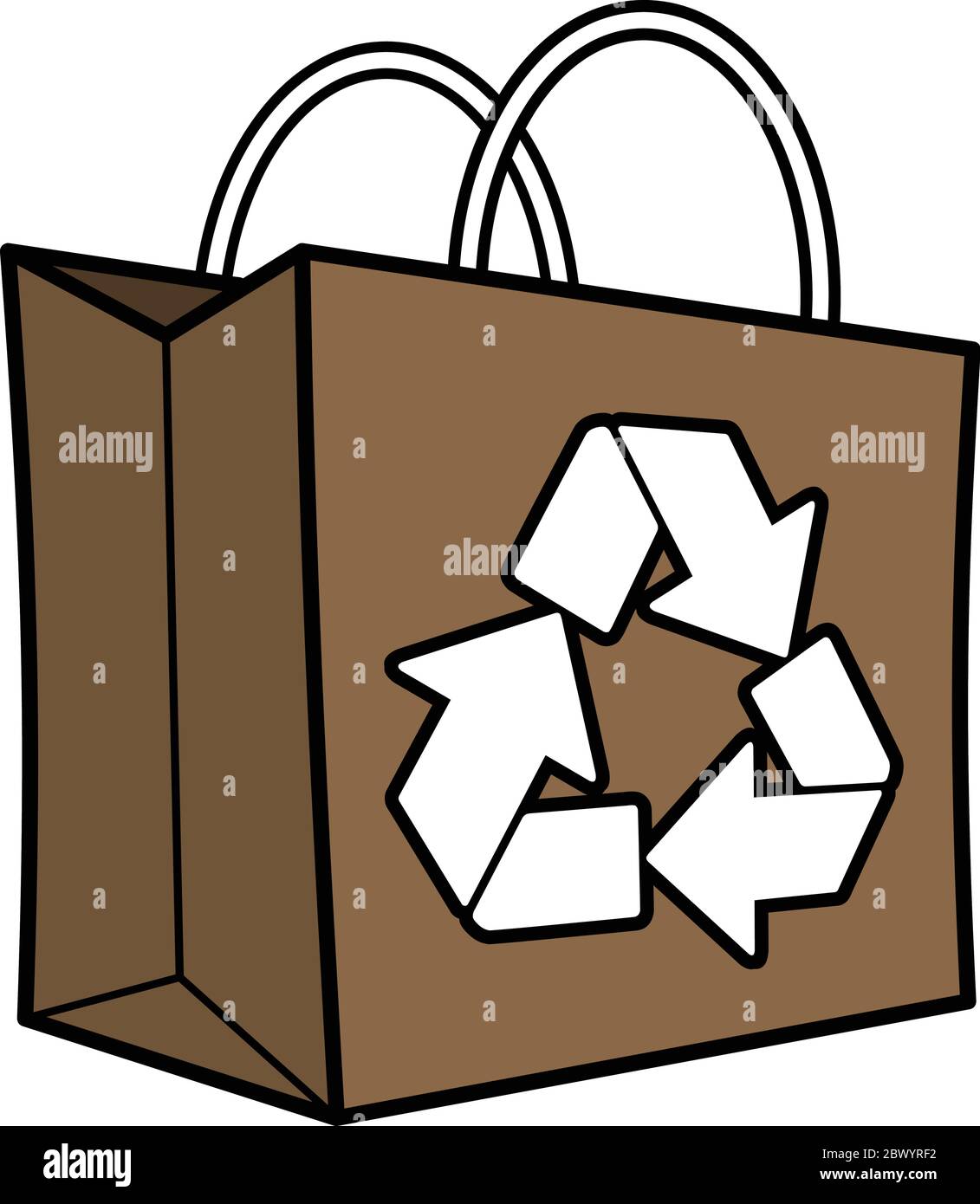Brown Recycle Bag- An Illustration of a Brown Recycle Bag Stock Vector ...
