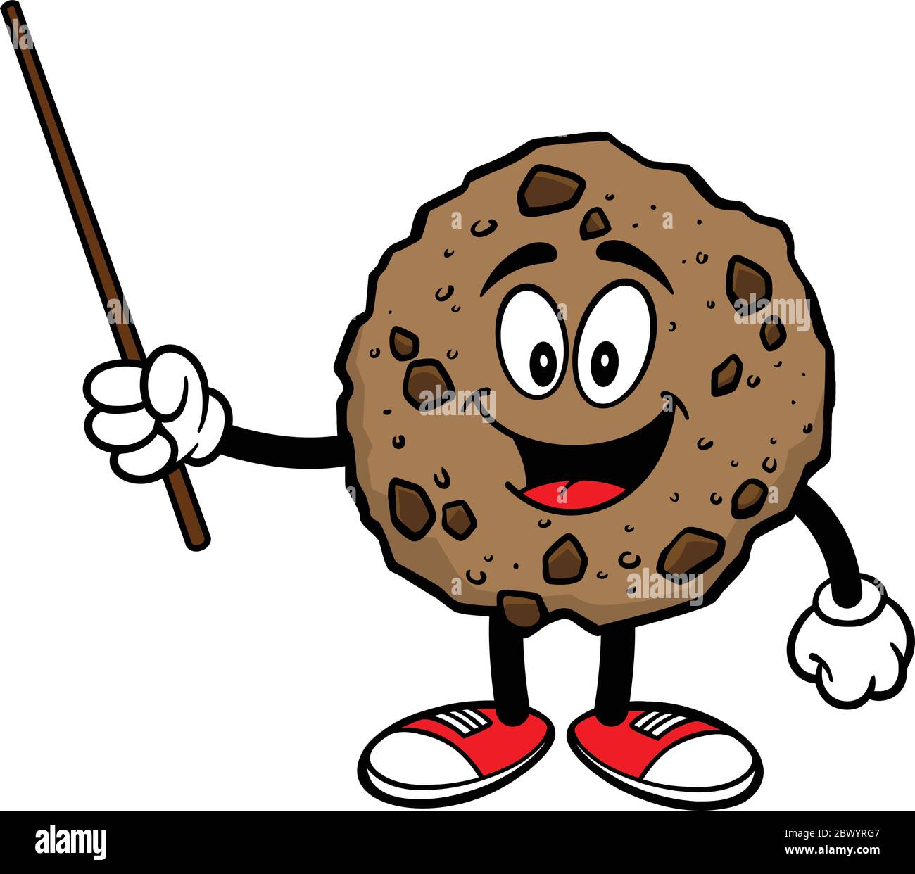 Chocolate Chip Cookie Mascot with Pointer Stick - A cartoon ...
