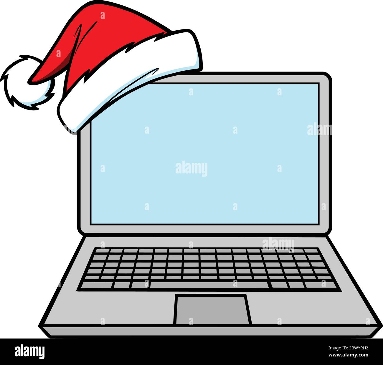 Christmas Laptop- An Illustration of a Christmas Laptop Stock Vector ...