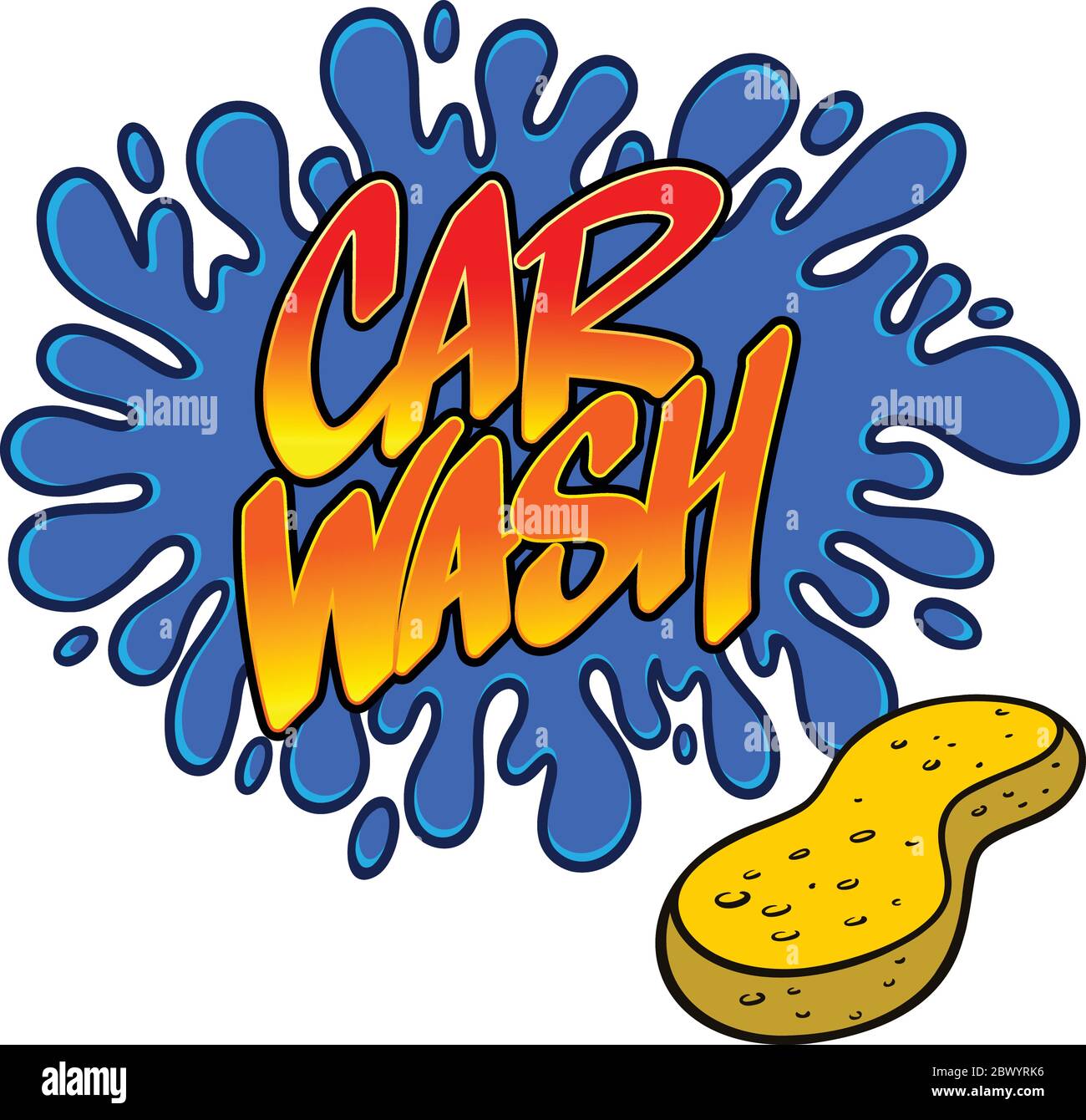 Car Wash Splat- An Illustration of a Car Wash Splat Stock Vector Image ...