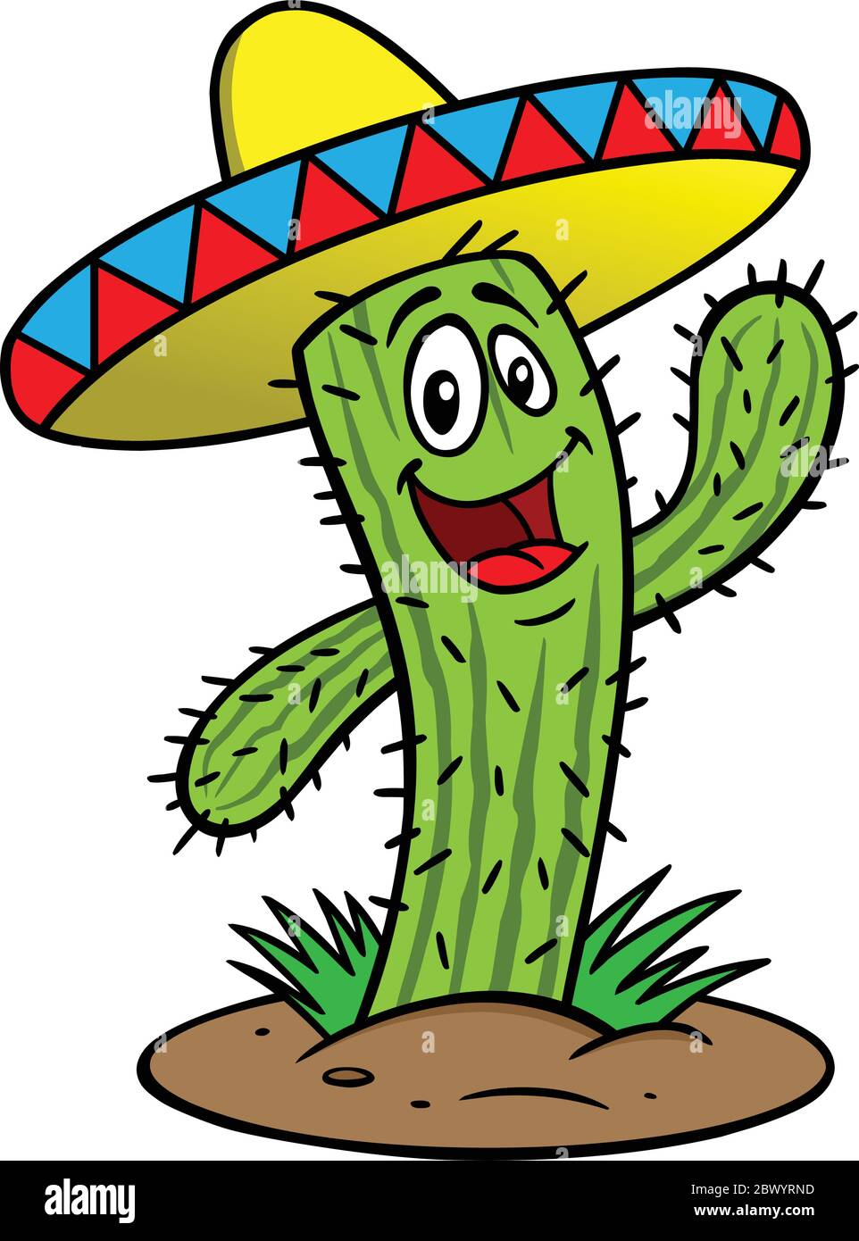 Cactus Cartoon- A Cartoon Illustration of a Cactus Cartoon Stock Vector ...