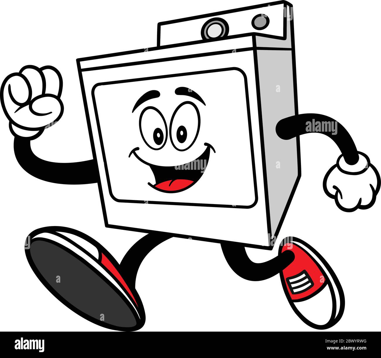 Clothes Dryer Run- A Cartoon Illustration of a Clothes Dryer Running ...