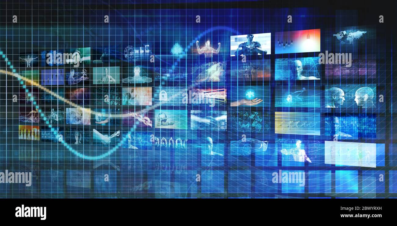 Video Wall Background as a Futuristic Concept for Entertainment Stock ...