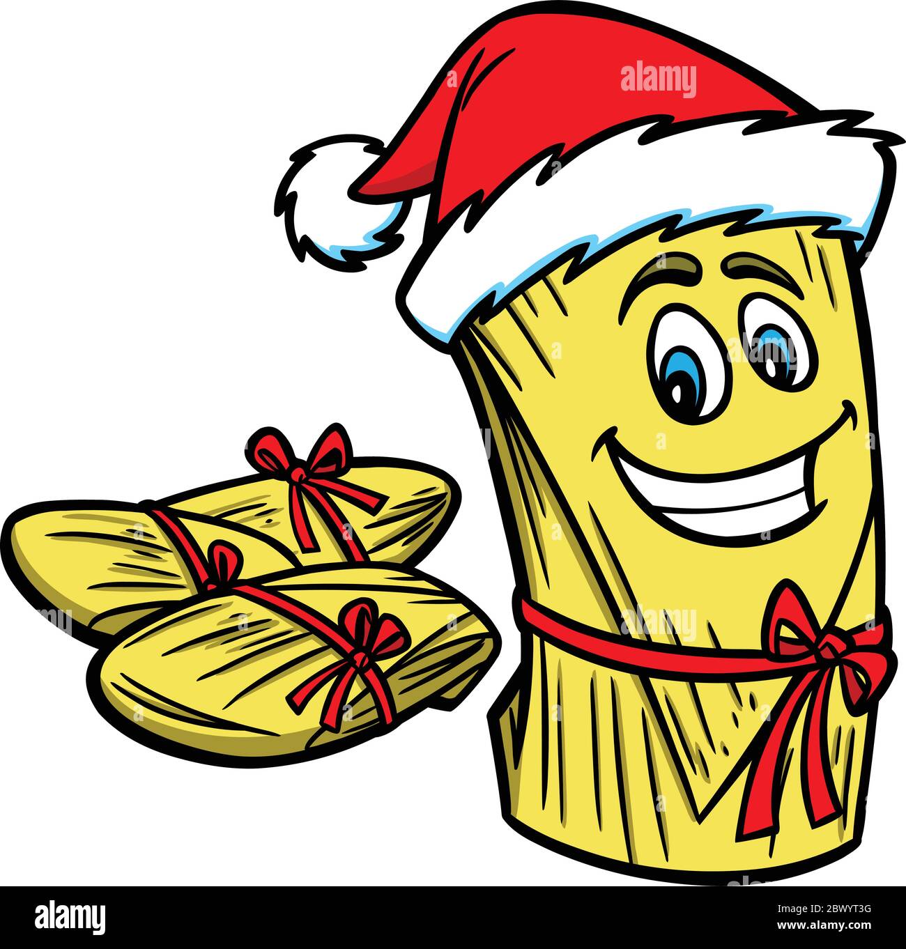 Christmas Tamales- A Cartoon Illustration of Christmas Tamales Stock ...