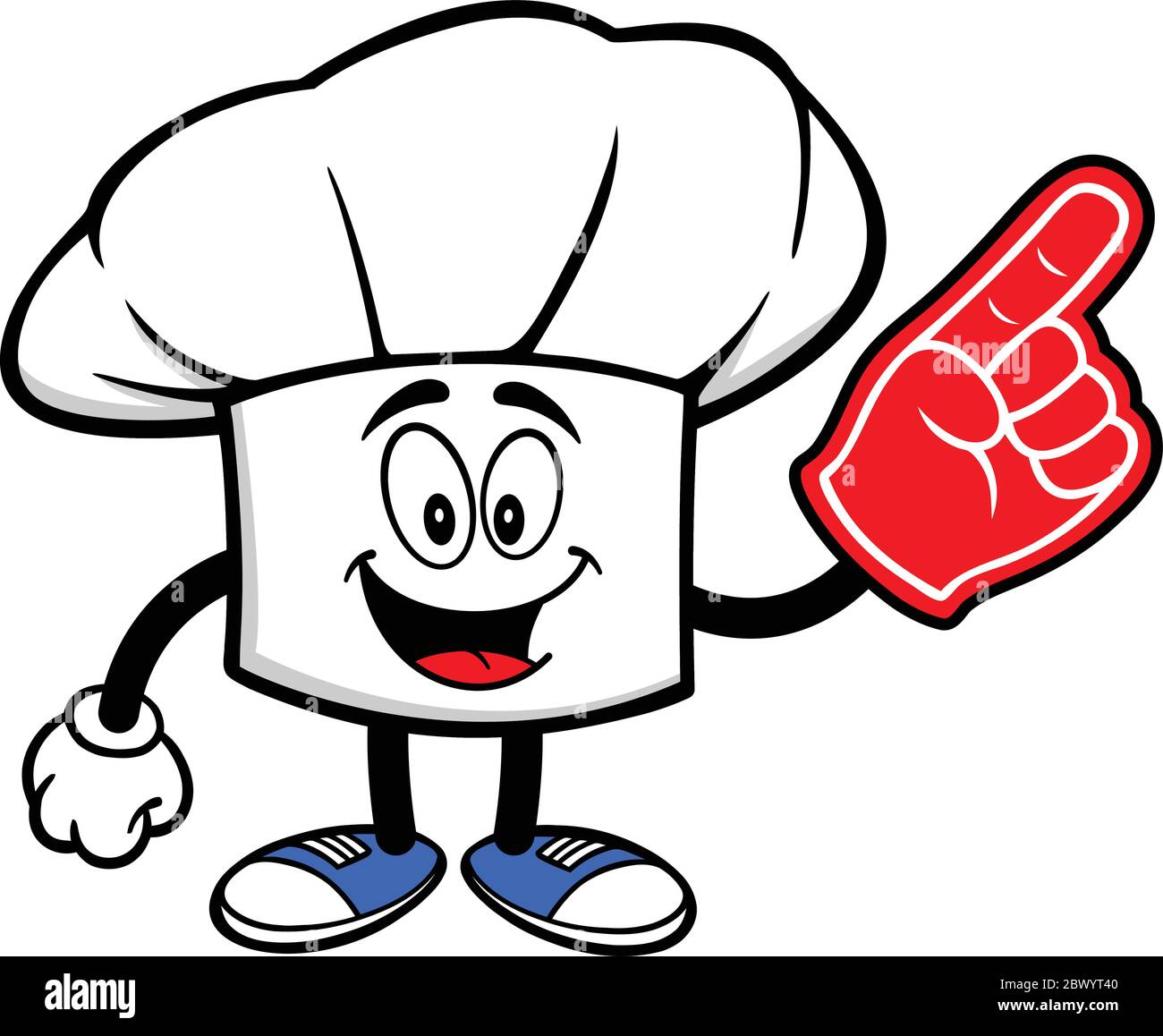 Chef Hat with Foam Finger- A Cartoon Illustration of a Chef Hat with a ...