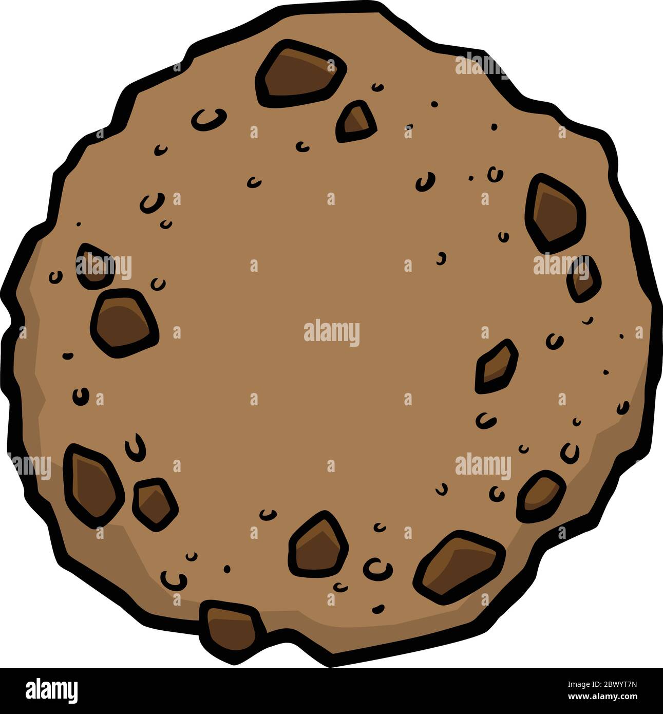 Chocolate Chip Cookie - A cartoon illustration of a Chocolate Chip ...