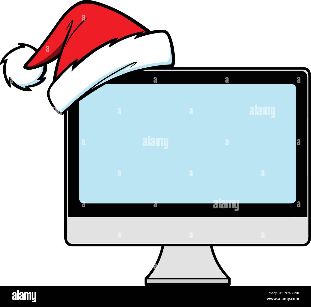 Christmas Computer- An Illustration of a Christmas Computer Stock ...