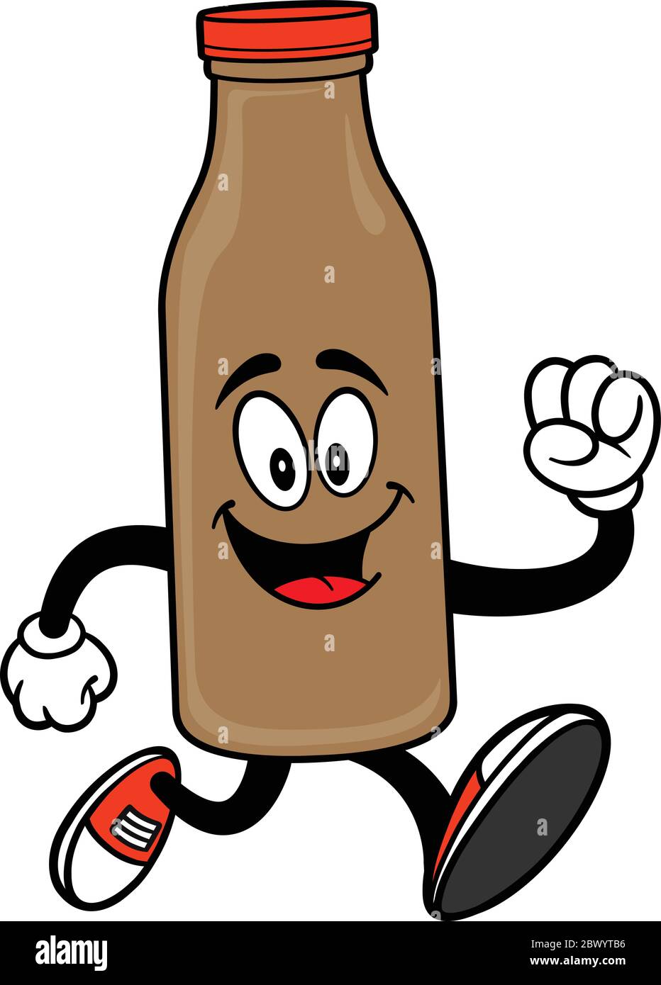 Chocolate Milk Mascot Running - A cartoon illustration of a Chocolate ...