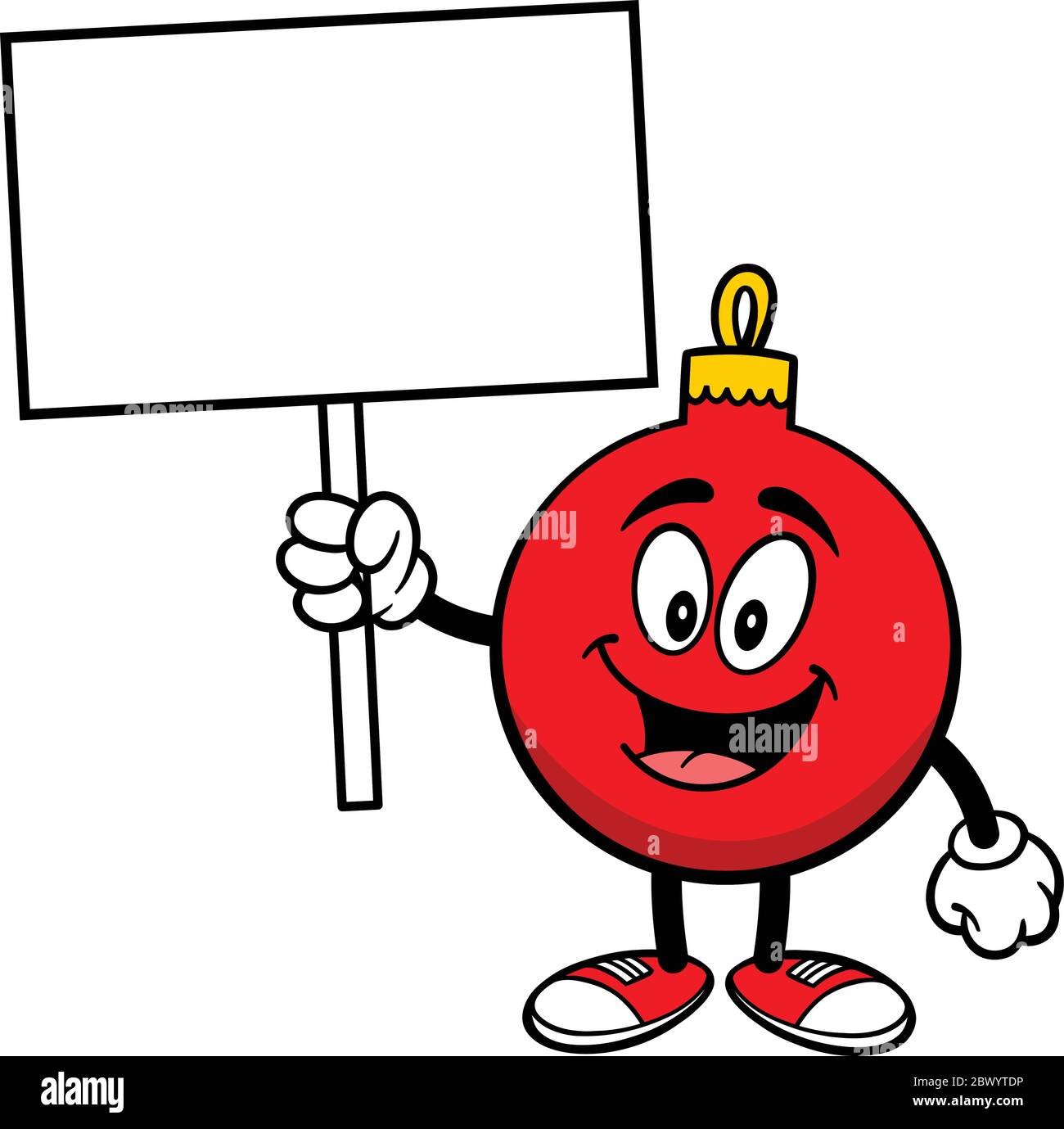 Christmas Ornament with Sign- A Cartoon Illustration of a Christmas ...