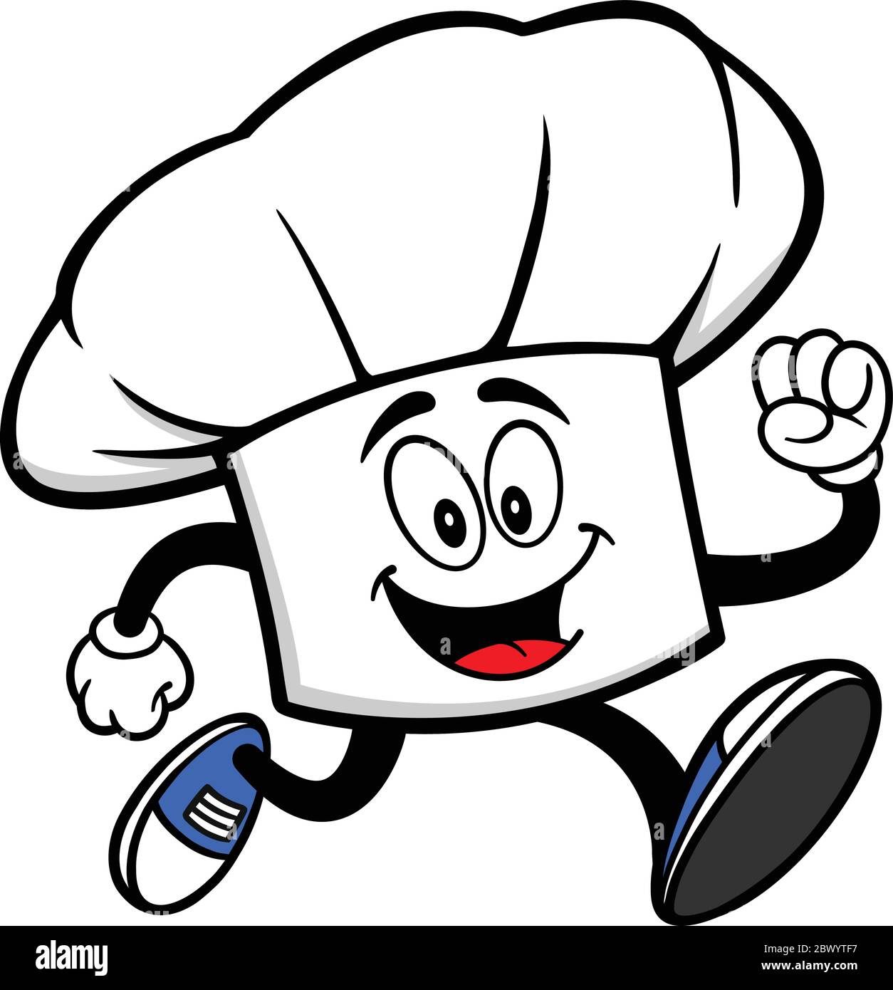 Chef Hat Run- A Cartoon Illustration of a Chef Hat Running Stock Vector ...