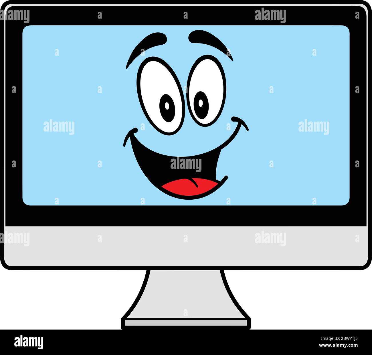 Computer Monitor Cartoon- A Cartoon Illustration of a Computer Monitor ...