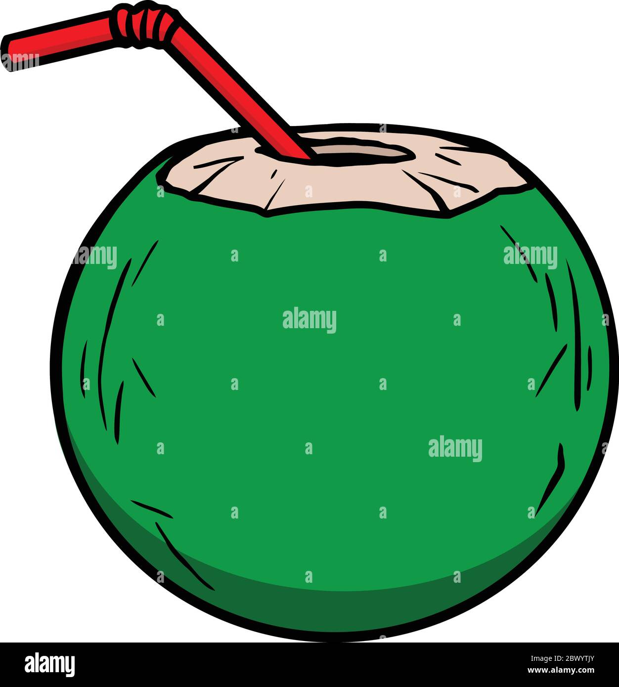 Coconut Water Icon - A cartoon illustration of a Coconut Water Icon ...