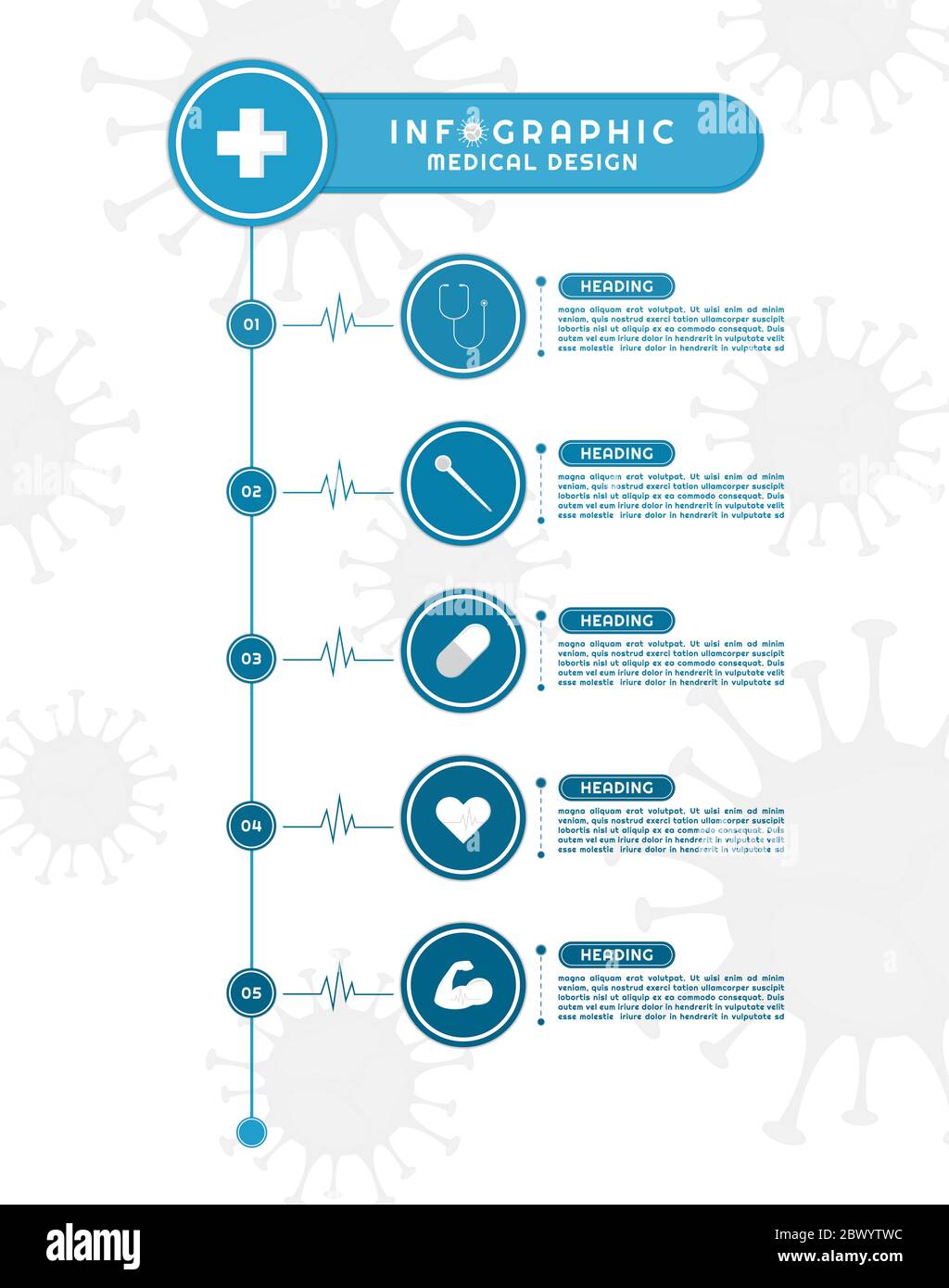 Infographic timeline style step to healthy circle shape design ...