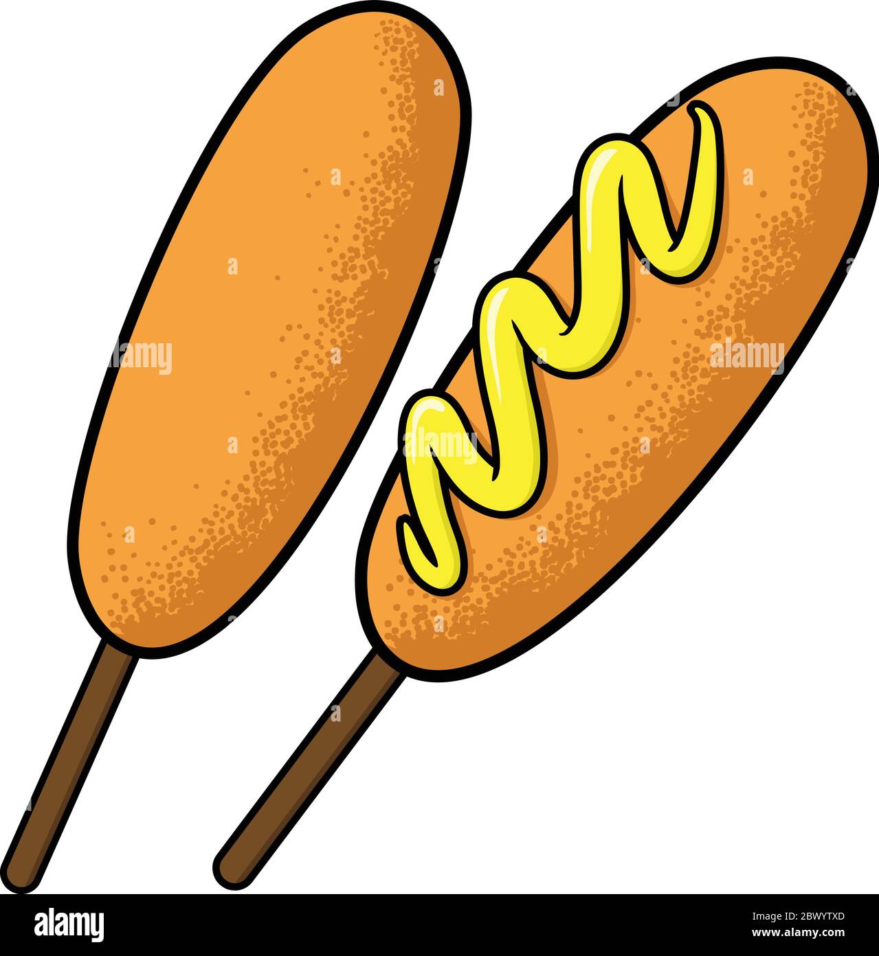 Corn Dogs- An Illustration of Corn Dogs Stock Vector Image & Art - Alamy
