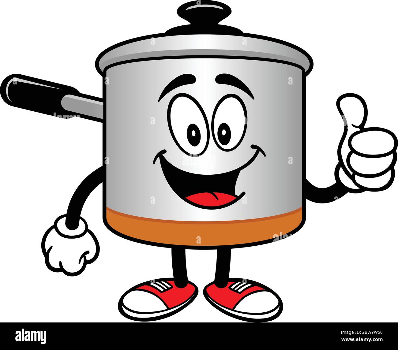 Cooking Pot Mascot with Thumbs Up - A cartoon illustration of a Cooking ...