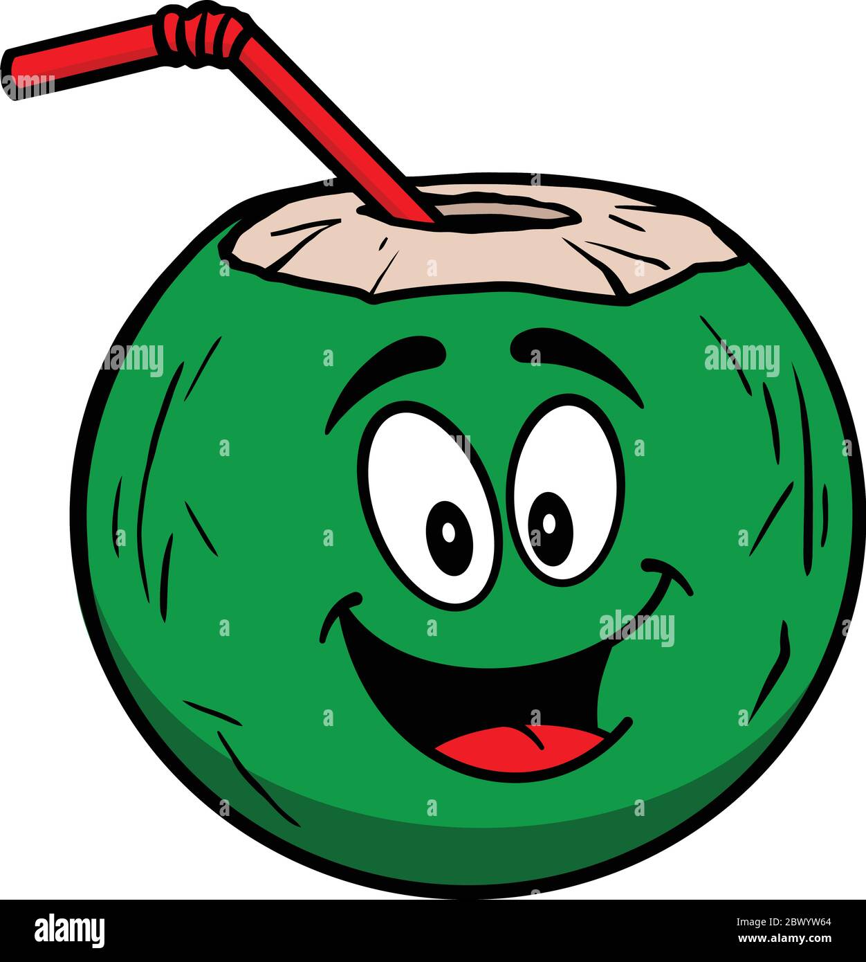 Coconut Water Mascot - A cartoon illustration of a Coconut Water Mascot ...