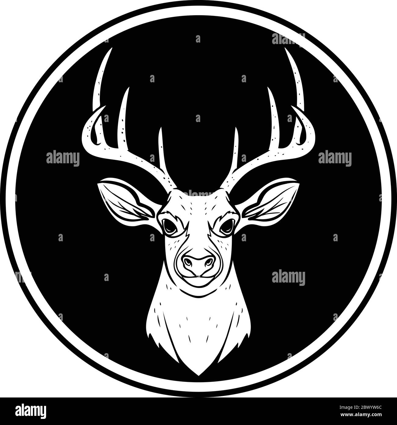 Deer Head Icon- An Illustration of a Deer Head Icon Stock Vector Image ...