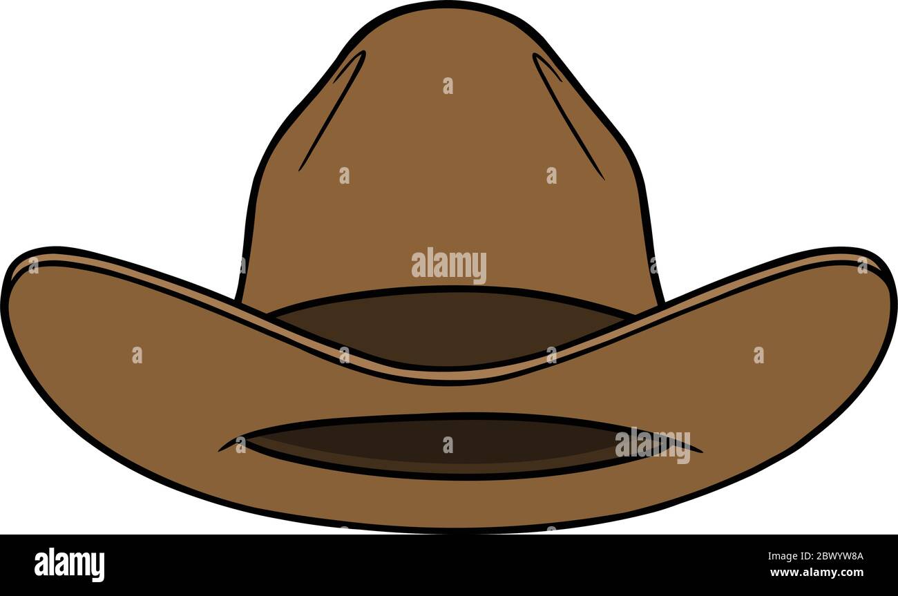 Cowboy Hat Front- An Illustration of a Cowboy Hat Front Stock Vector ...