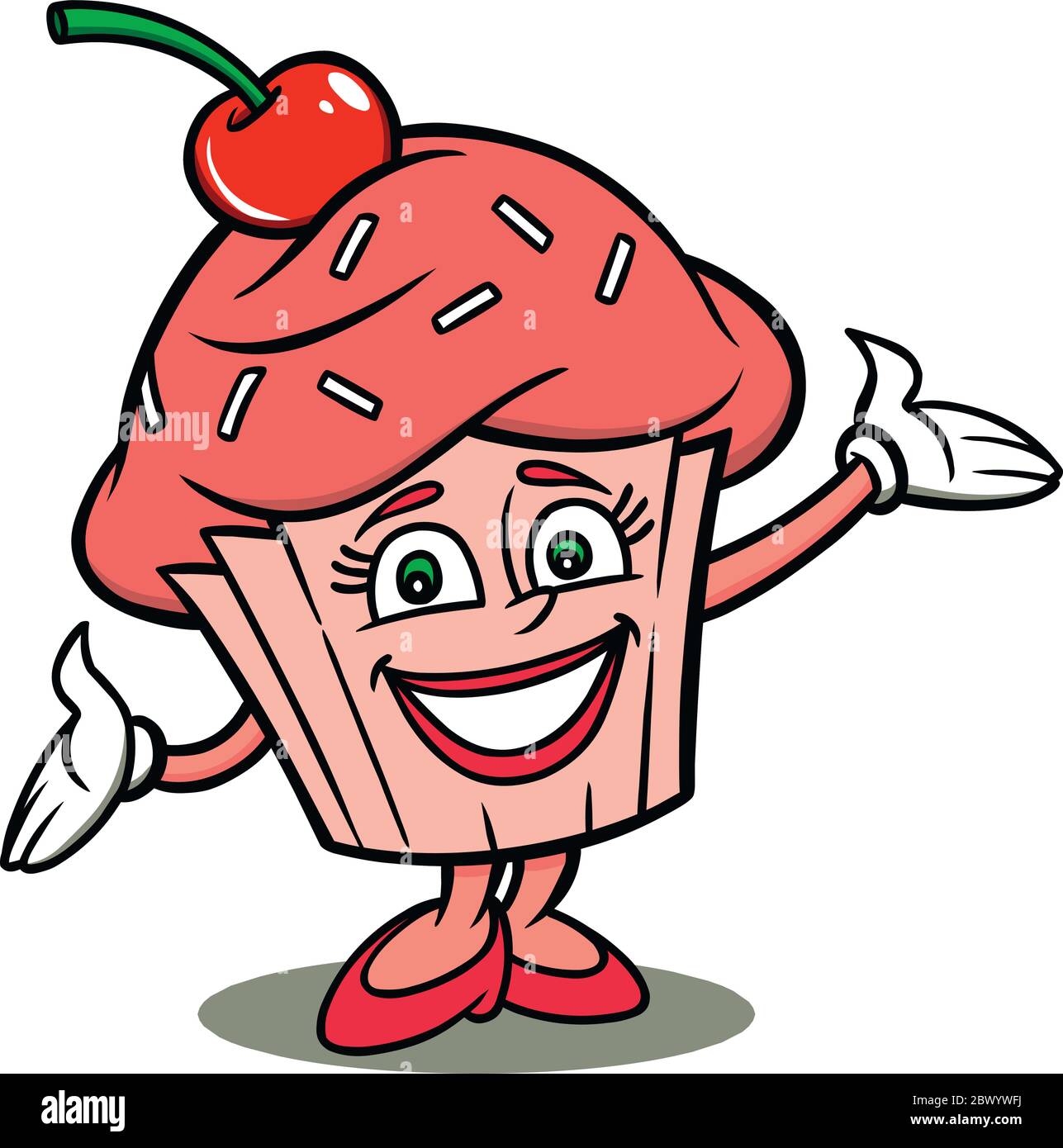 Cupcake Mascot - A cartoon illustration of a Cupcake Mascot Stock ...