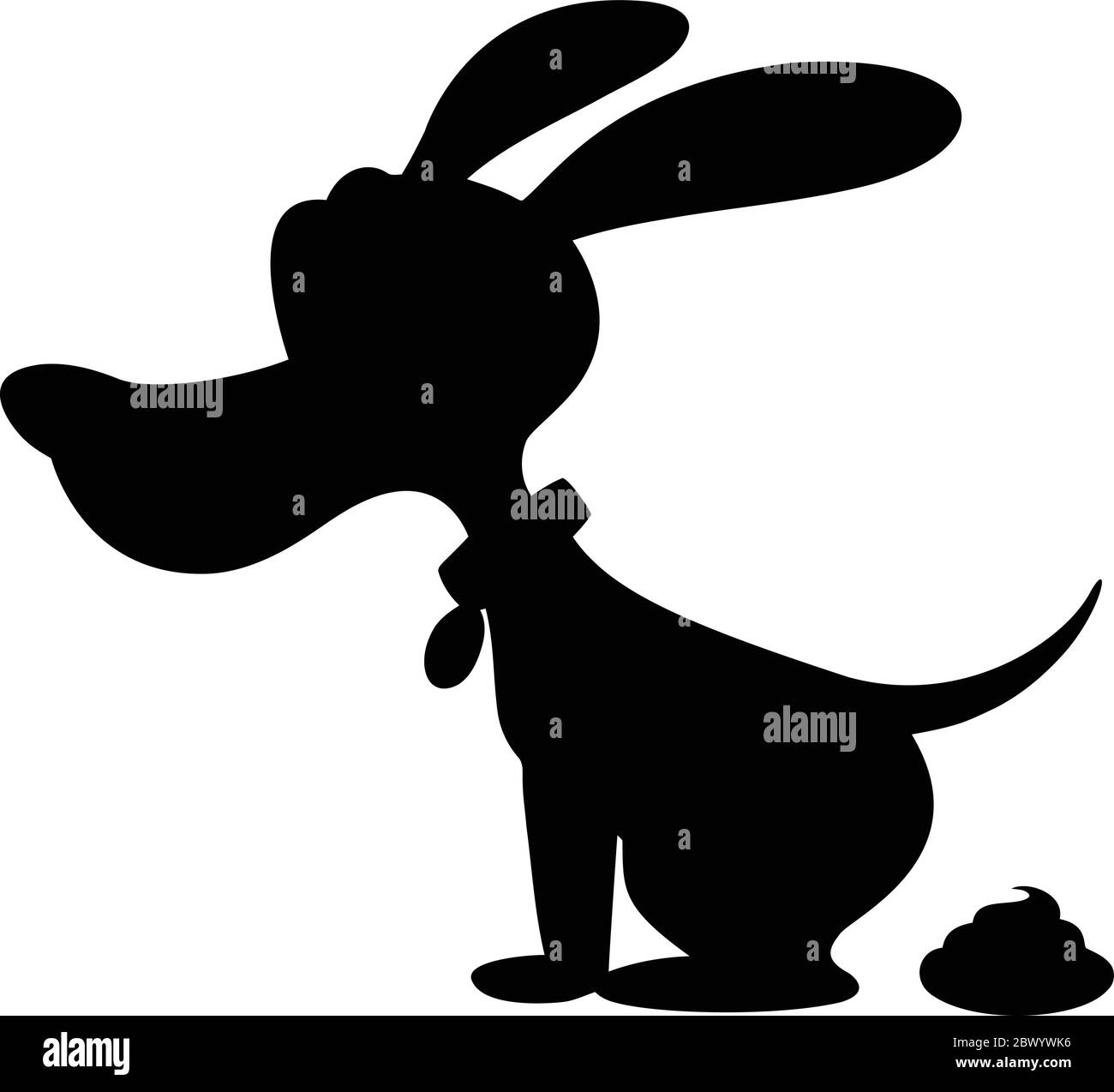Dog Poop Silhouette- An Illustration of a Dog Pooping Stock Vector ...