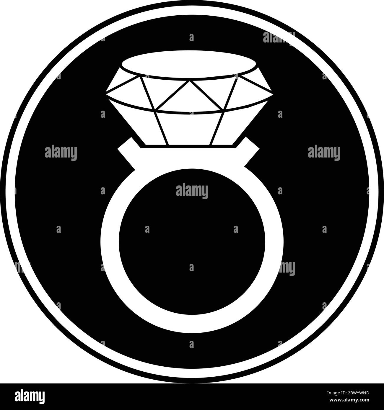 Diamond Ring Symbol - A cartoon illustration of a Diamond Ring Symbol ...