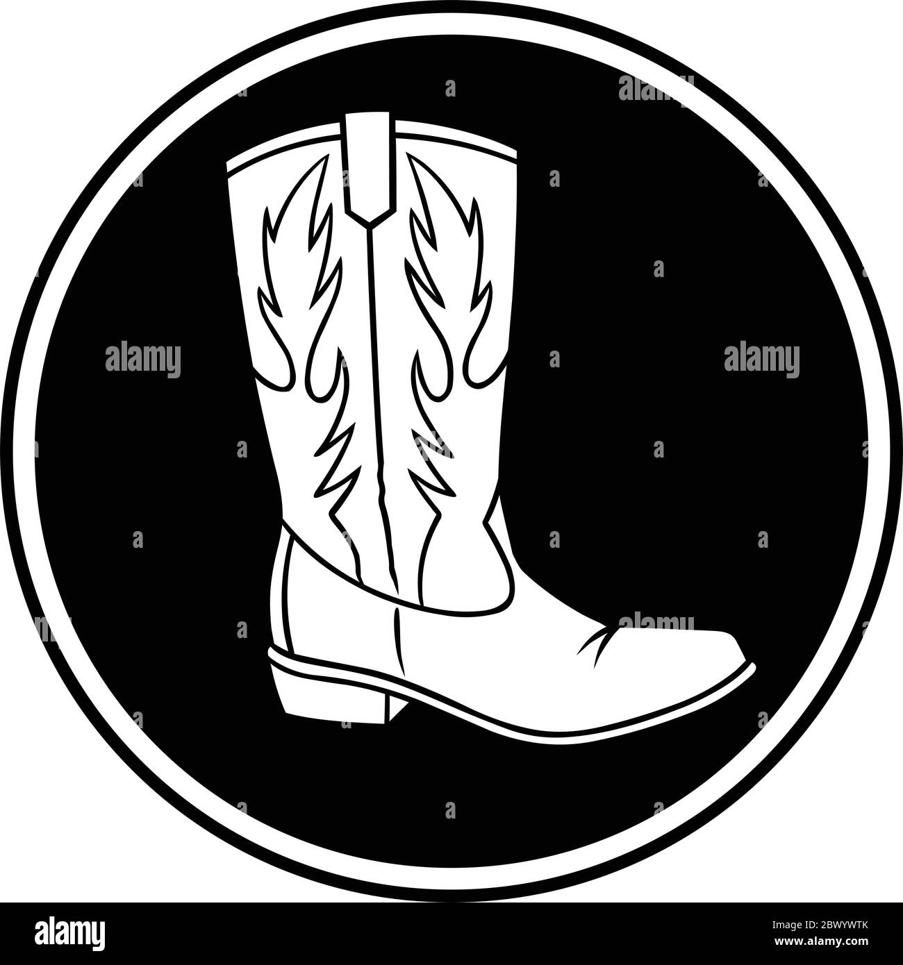 Cowboy Boot Symbol- An Illustration of a Cowboy Boot Symbol Stock ...