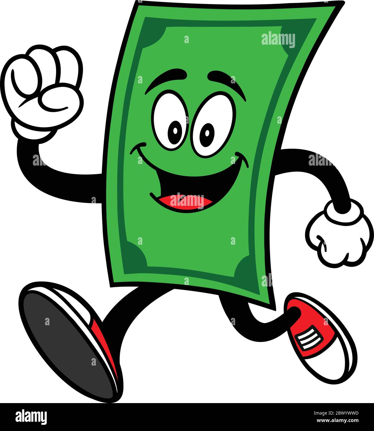 Dollar Mascot Running - A cartoon illustration of a Dollar Mascot ...