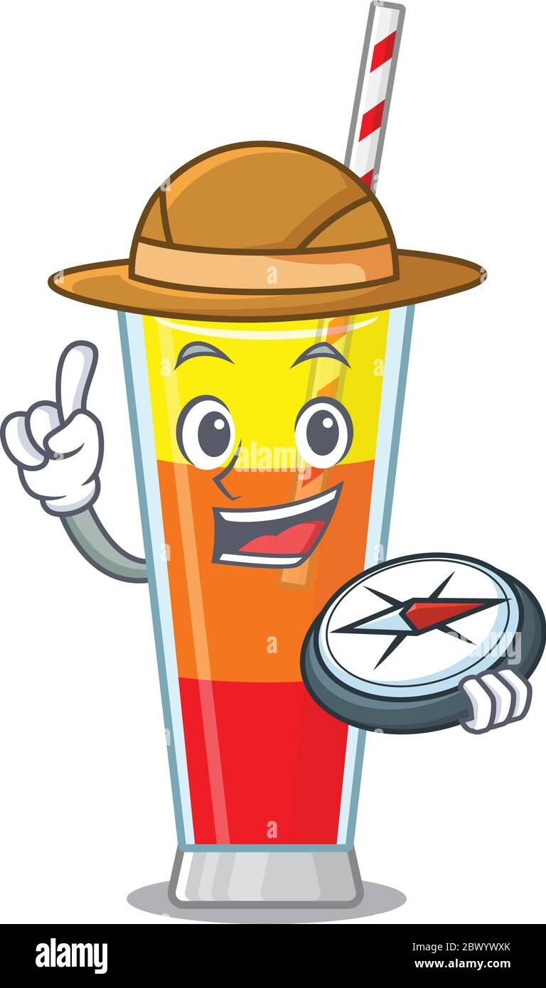 mascot design concept of tequila sunrise cocktail explorer using a ...