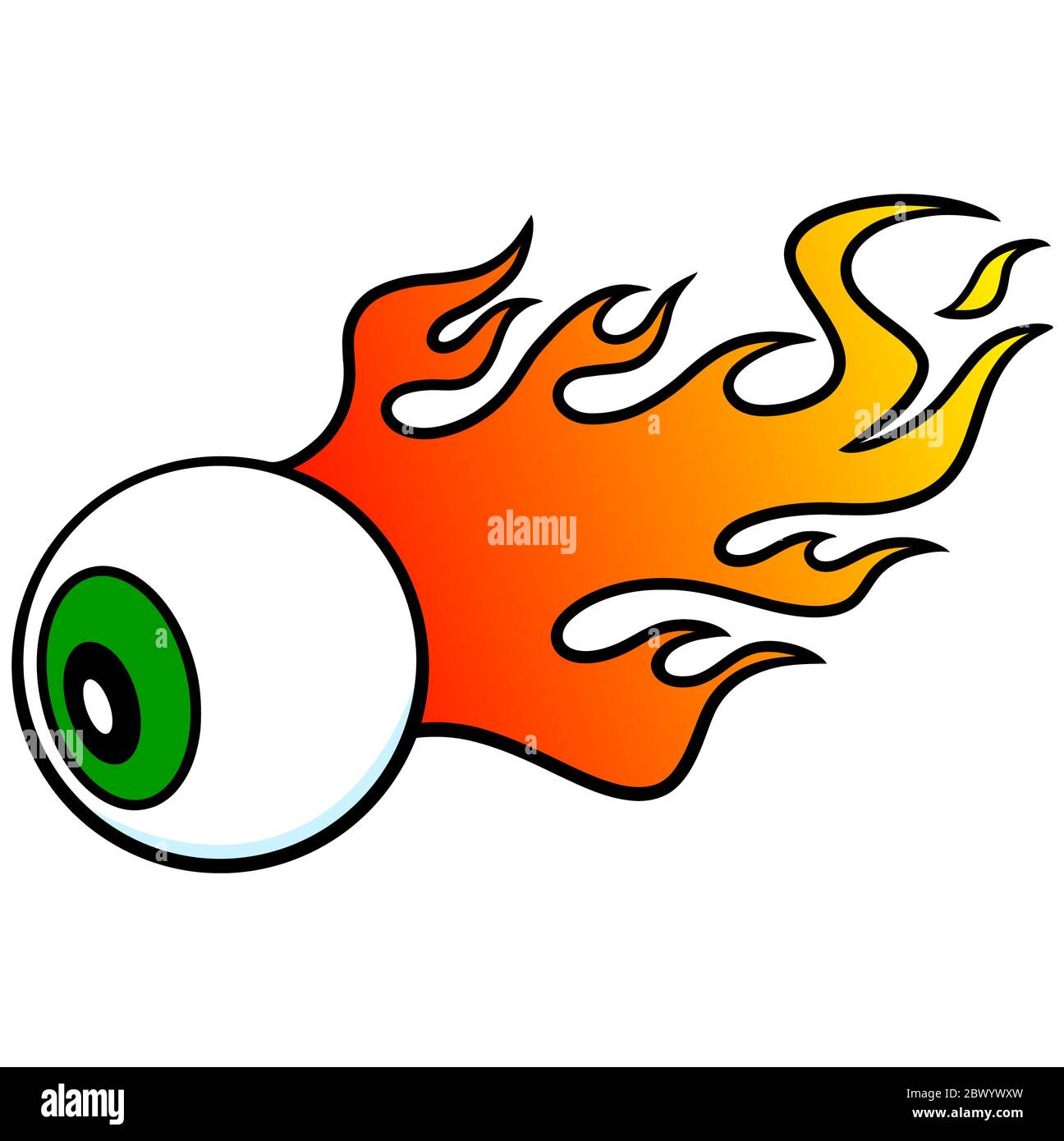 Eyeball with Flames- An Illustration of an Eyeball with Flames Stock ...