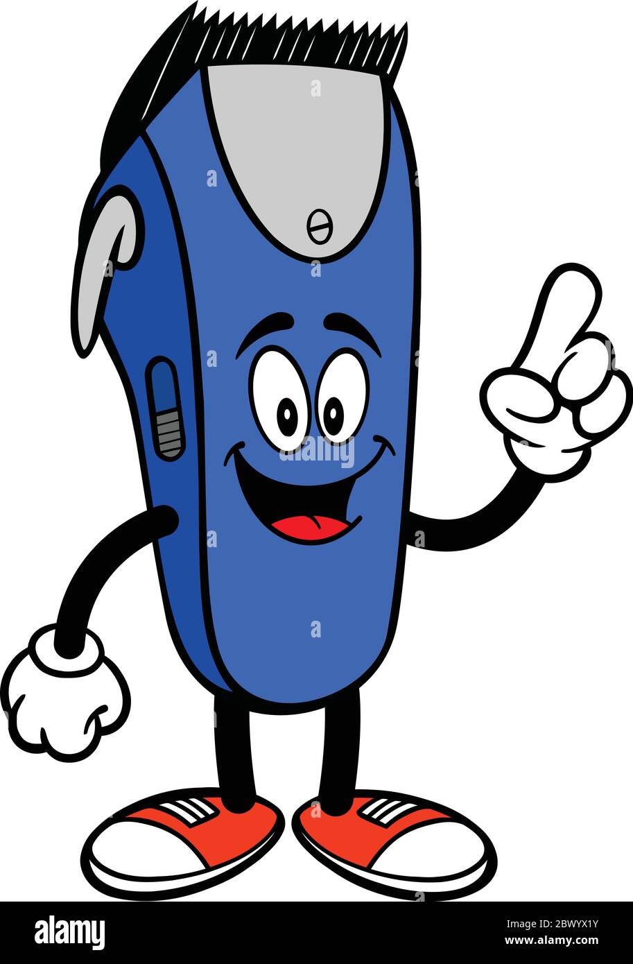 Electrical Hair Clipper Mascot Pointing- A Cartoon Illustration of an ...
