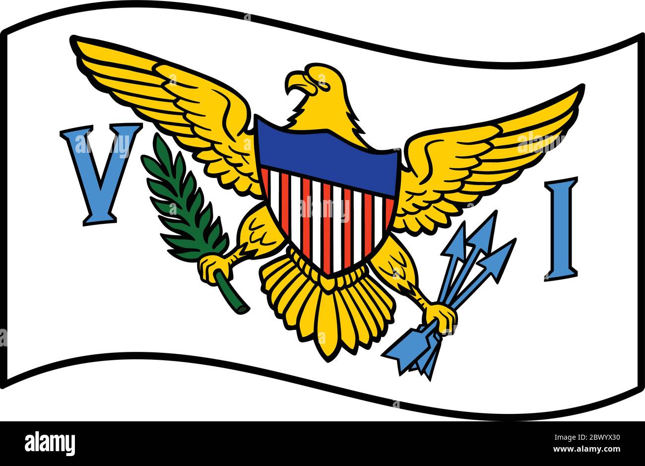 Flag of the US Virgin Islands - An illustration of the Flag of the US ...