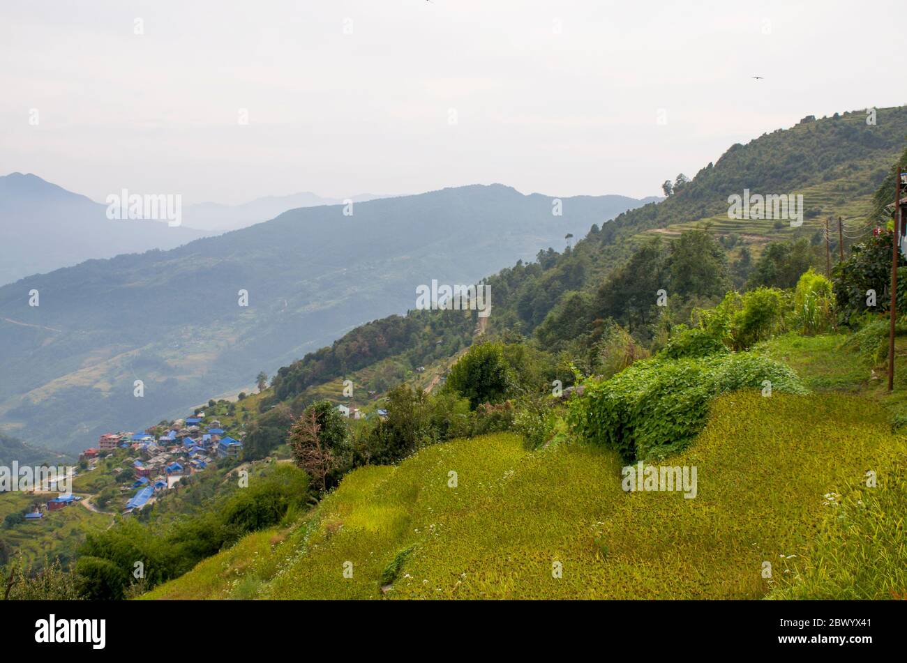 Landscape village in the mountains of Nepal Himalayas Stock Photo - Alamy