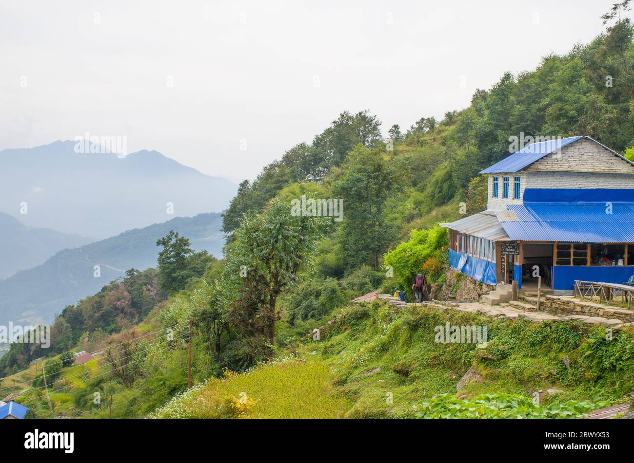 Landscape home in the mountains of Nepal Himalayas Stock Photo - Alamy