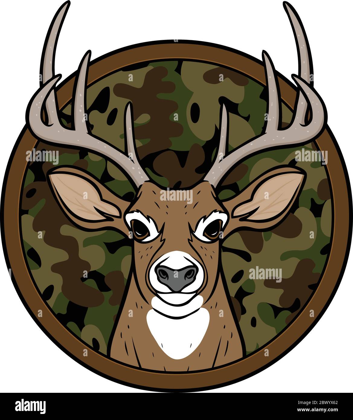 Deer Hunting Insignia- An Illustration of a Deer Hunting Insignia Stock ...