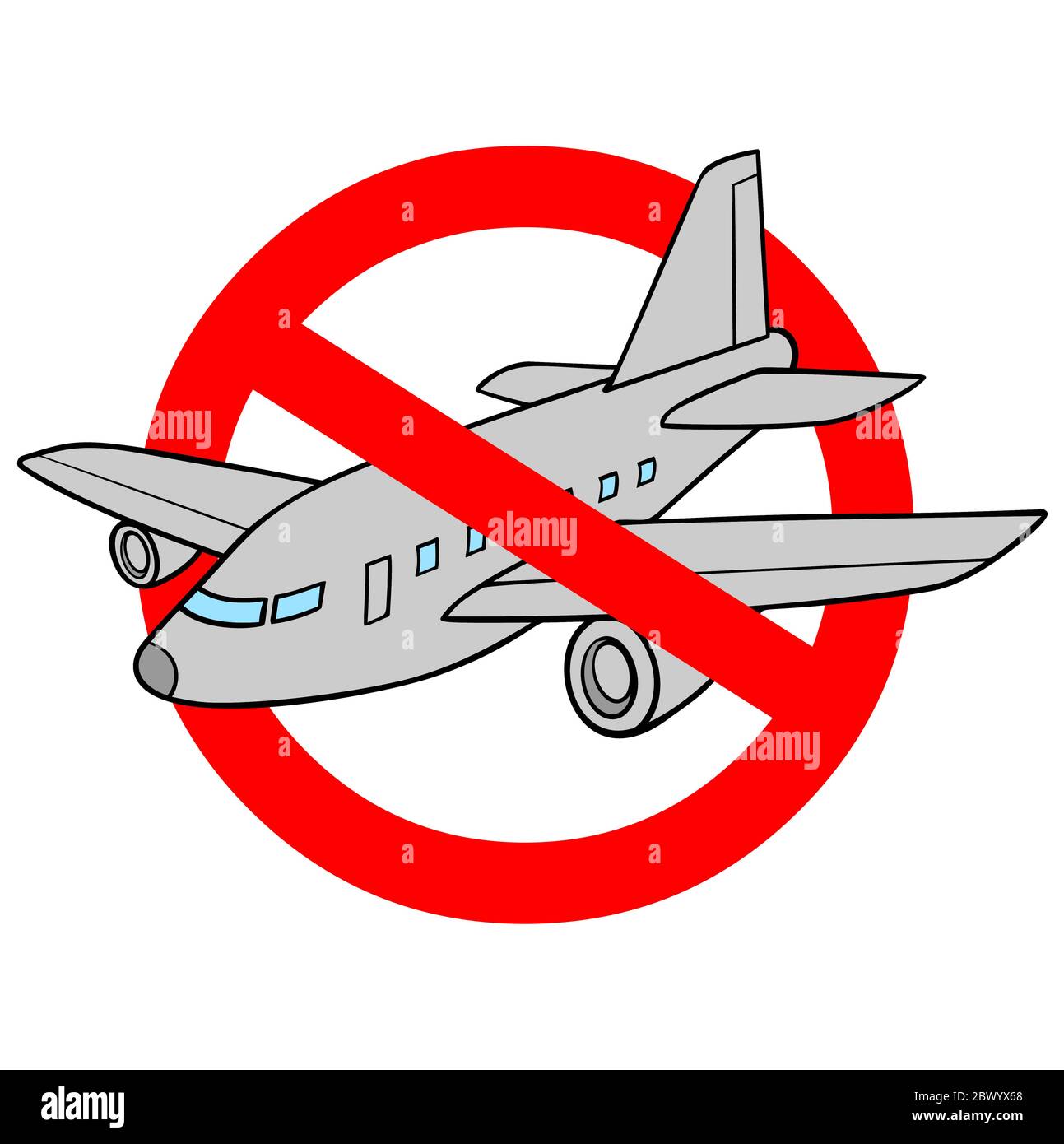 Flight Ban- An Illustration of a Flight Ban Stock Vector Image & Art ...