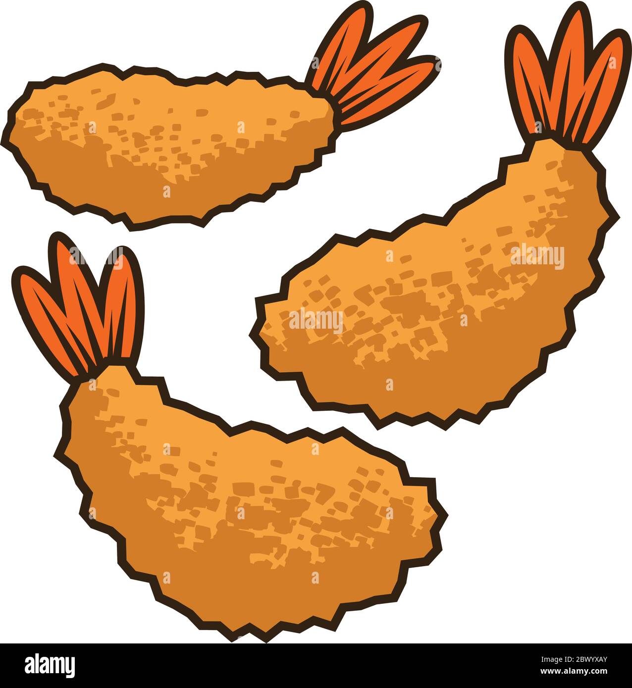 Fried Shrimp- An Illustration of Fried Shrimp Stock Vector Image & Art ...