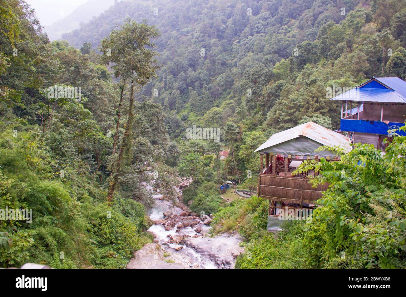 Landscape home in the mountains of Nepal Himalayas Stock Photo - Alamy
