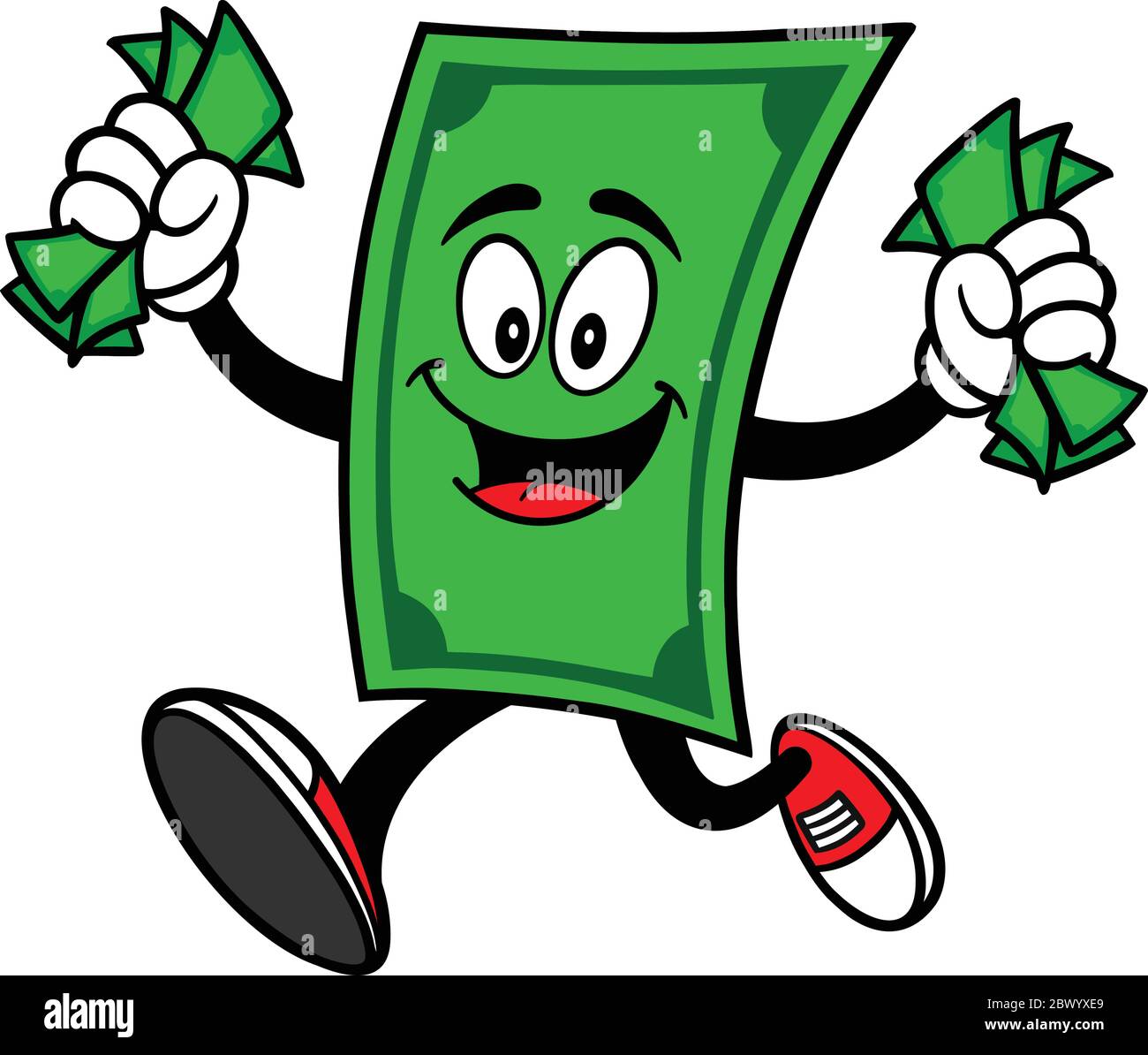 Dollar Mascot with Money- A Cartoon Illustration of a Dollar Mascot ...