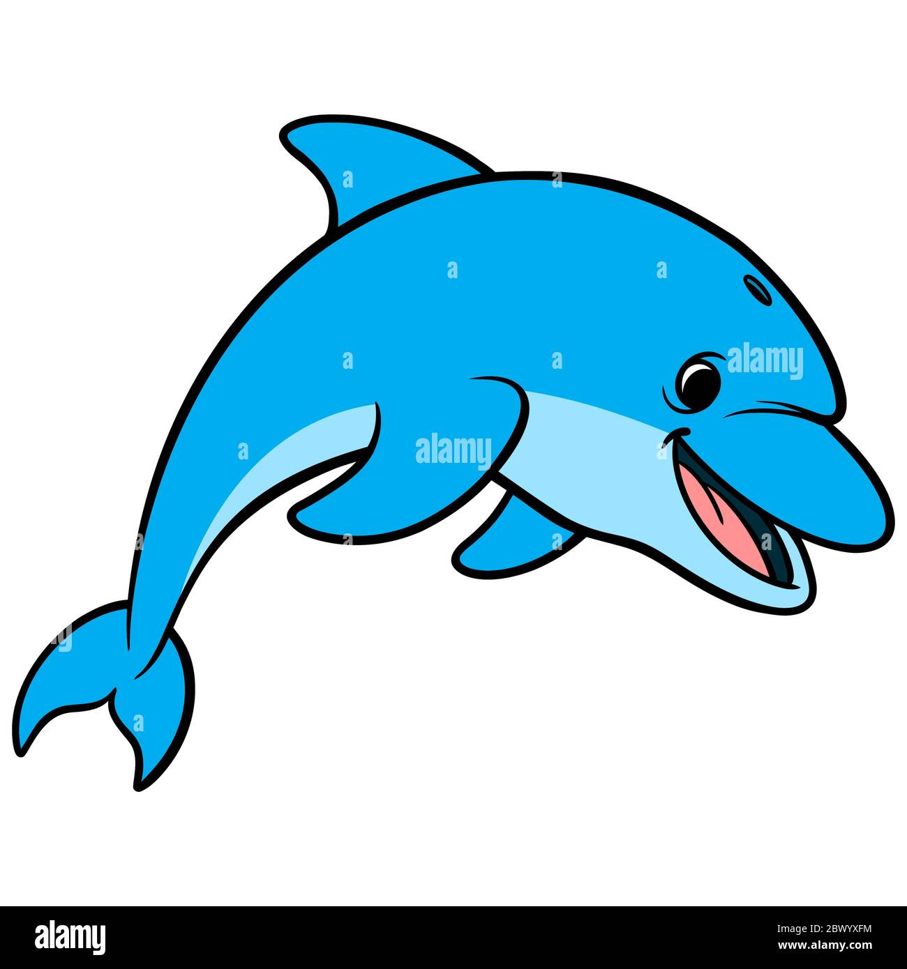 Dolphin- A Cartoon Illustration of a Dolphin Stock Vector Image & Art ...
