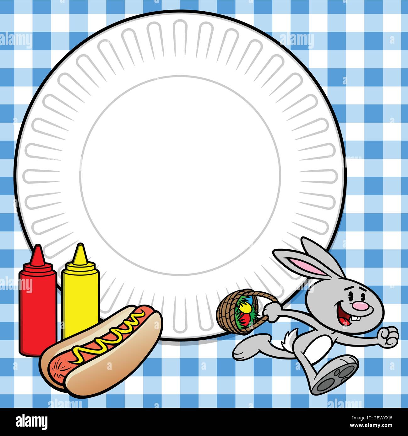 Easter Cookout- An Illustration of an Easter Cookout Invitation Stock ...