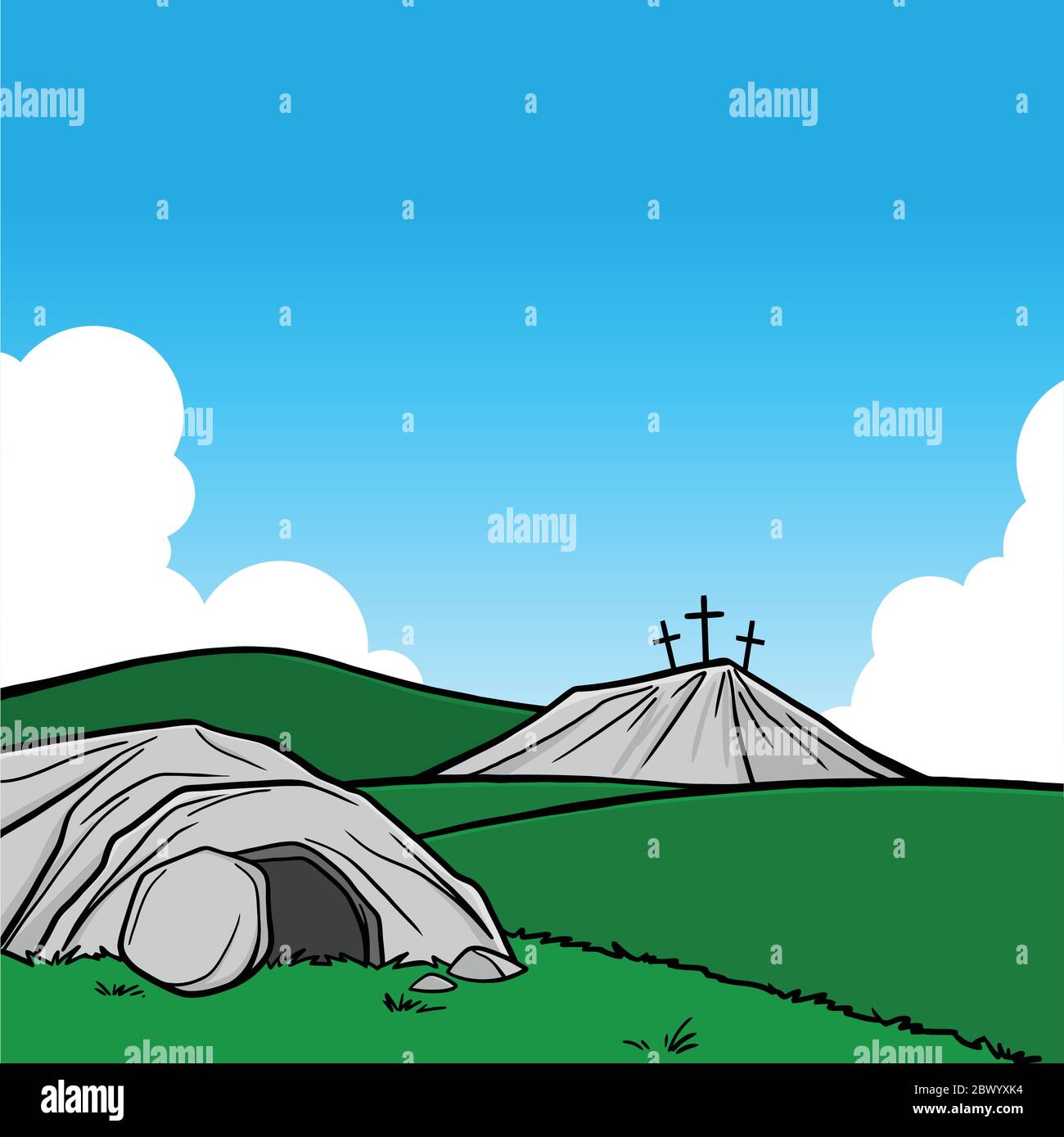 Easter Tomb Scene- An Illustration of the Easter Tomb Scene Stock ...