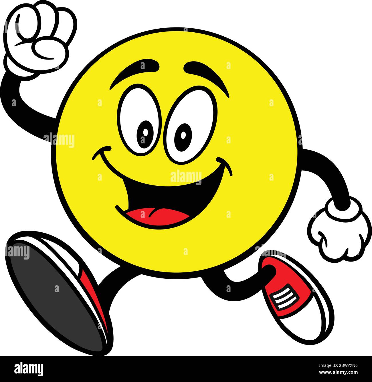Emoticon Run- A Cartoon Illustration of an Emoticon Running Stock ...