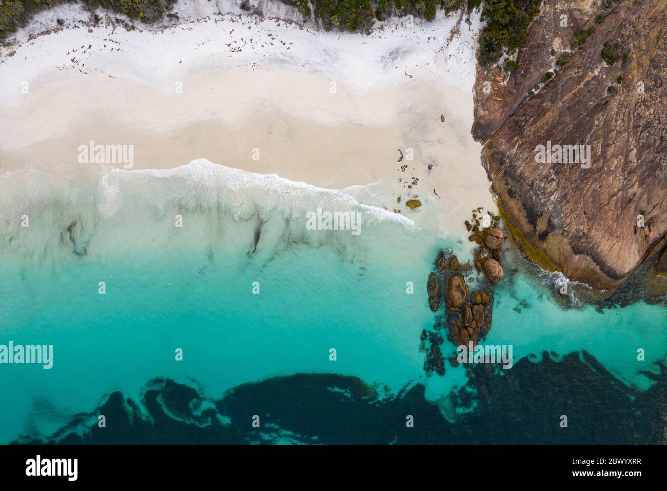 Aerial view of Little Hellfire Bay in Cape Le Grand National Park ...