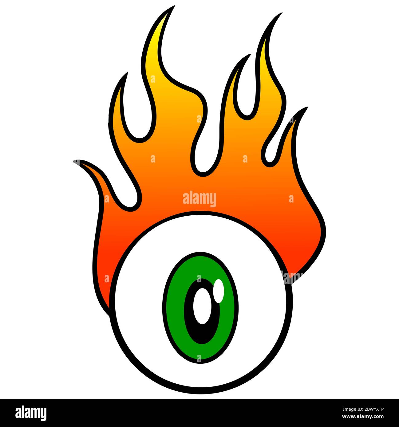 Eyeball on Fire- An Illustration of an Eyeball on Fire Stock Vector ...
