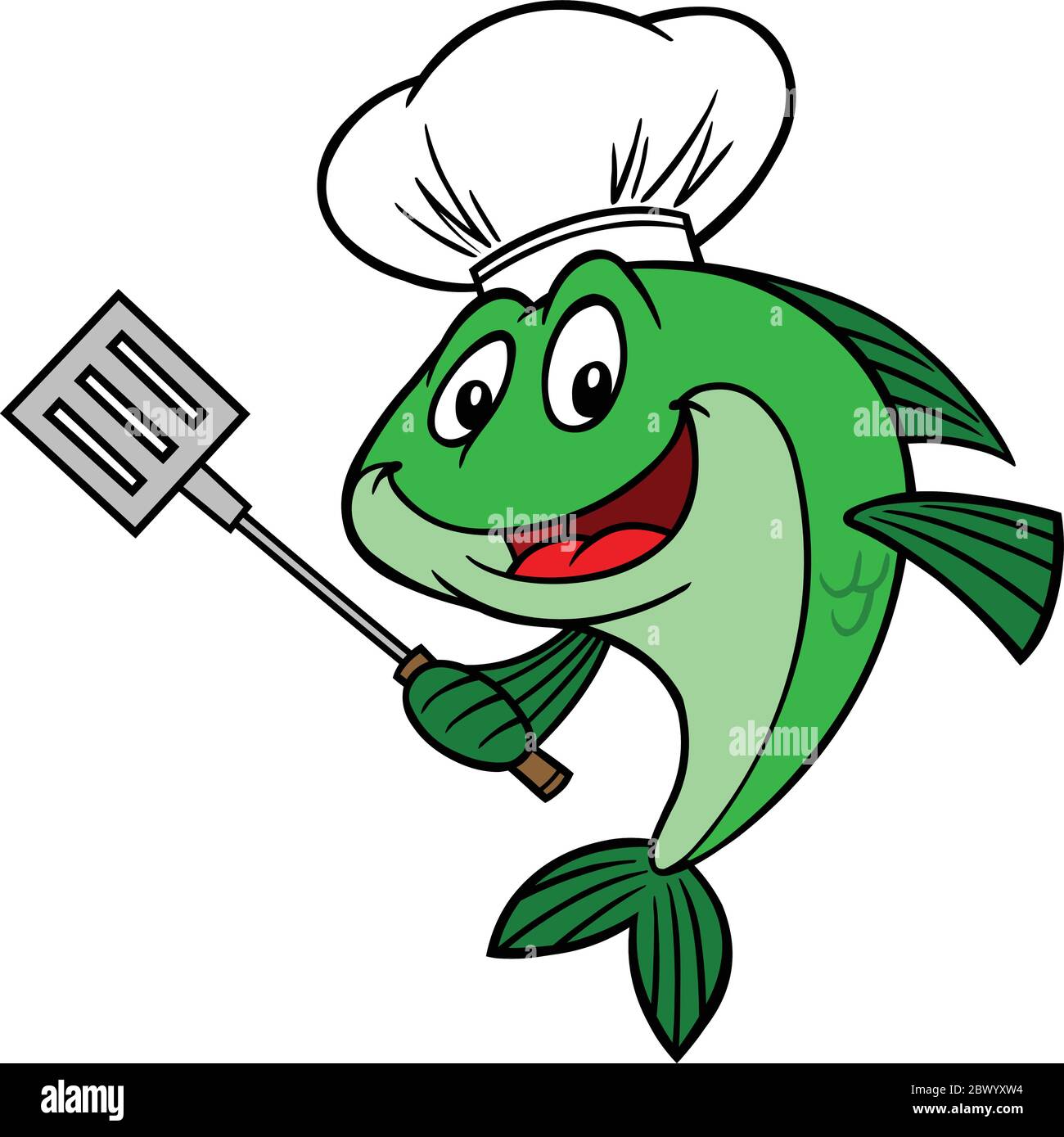 Fish Chef- A Cartoon Illustration of a Fish Chef Stock Vector Image ...