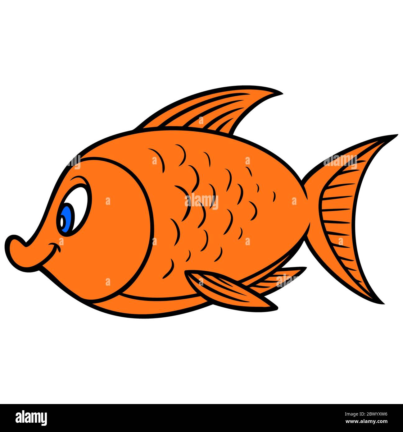 Fish Cutie- A Cartoon Illustration of a Cute Fish Stock Vector Image ...