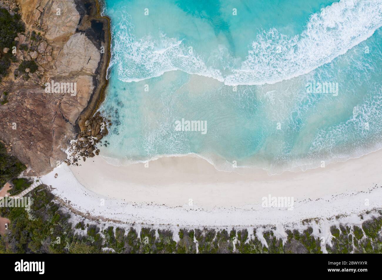 Aerial view of Little Hellfire Bay in Cape Le Grand National Park ...