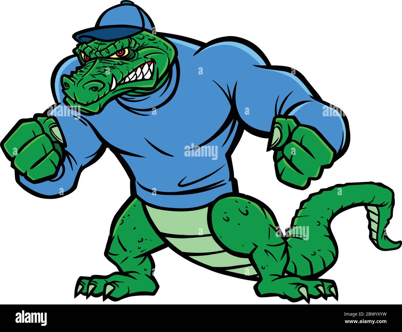 Gator Mascot Extreme- A Cartoon Illustration of an Extreme Gator Mascot ...