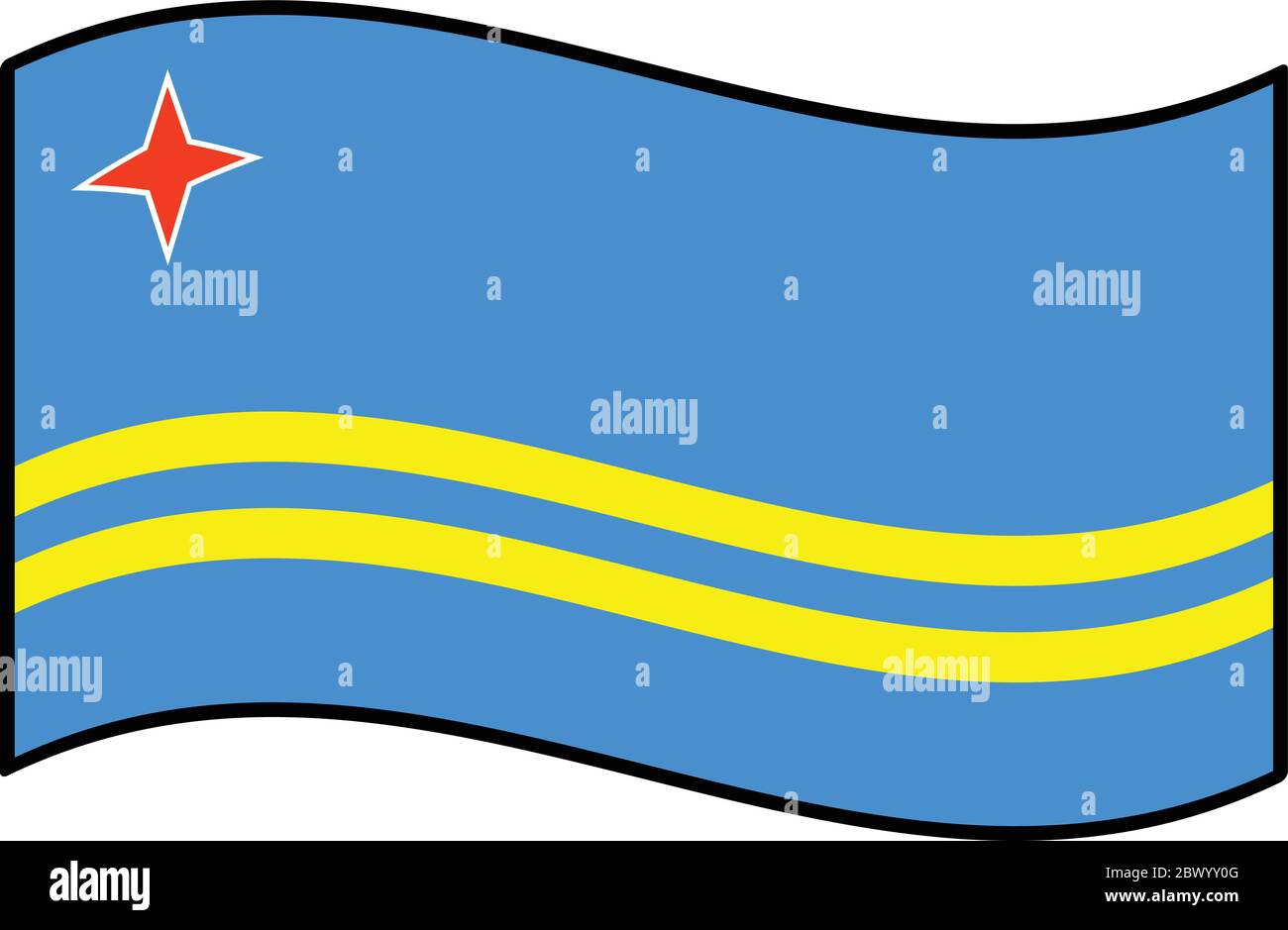 Flag of Aruba - An illustration of the Flag of Aruba Stock Vector Image ...