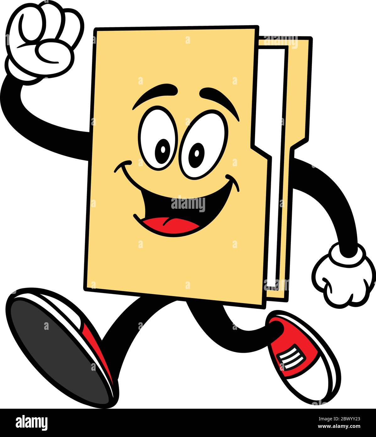 Folder Mascot Run- A Cartoon Illustration of a Folder Mascot Running ...